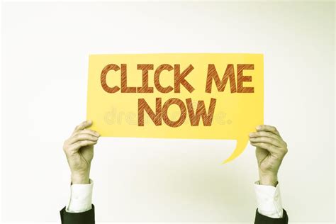 Text Caption Presenting Click Me Now Concept Meaning Internet Helping Desk Press The Button