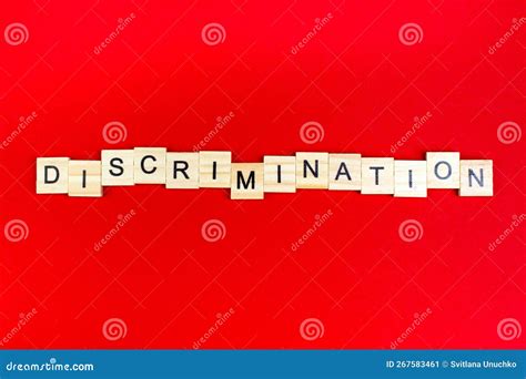 Discrimination Word From Wooden Blocks With Letters Royalty Free