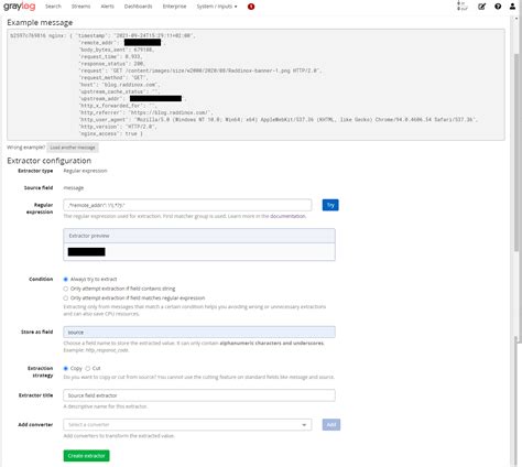Nginx Logs To Graylog Input Extractors