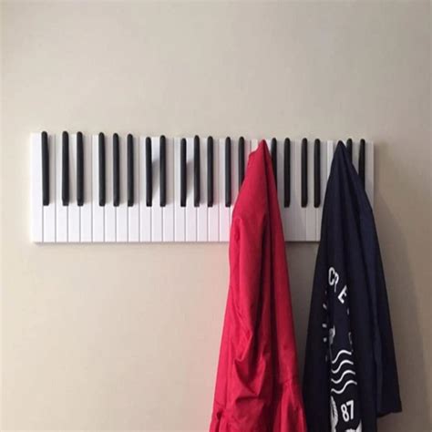 Wooden Piano Keyboard Shape Hook Hanger Limited Revolution