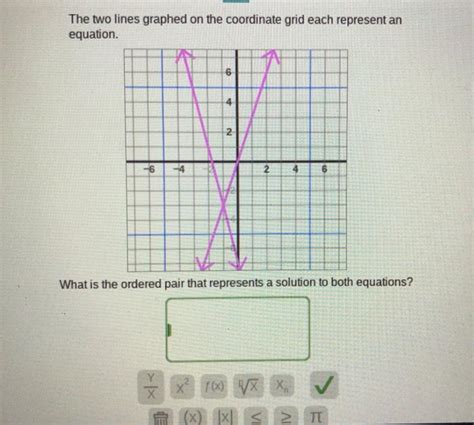 Solved The Two Lines Graphed On The Coordinate Grid Each