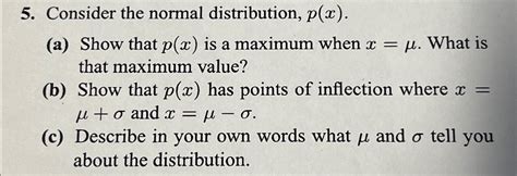 solved consider the normal distribution p x a ﻿show that