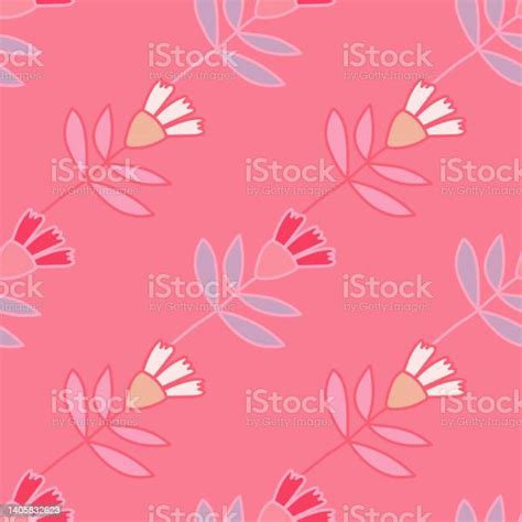 순진한 예술 스타일의 꽃 이음새가 없는 패턴 추상적인 간단한 꽃 벽지 고풍스런에 대한 스톡 벡터 아트 및 기타 이미지 고풍스런 귀여운 그래픽 프린트 Istock