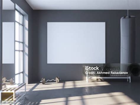 장면 3 차원 일러스트 레이 션 스포츠 체육관 피트 니스 탈의실 벽 흰색 관점 그림을 모의 0명에 대한 스톡 사진 및 기타 이미지 Istock