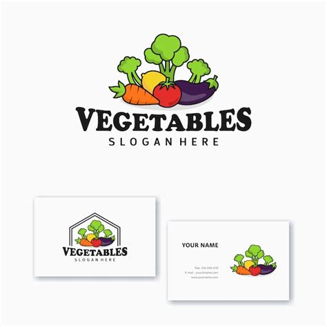 Premium Vector Logo Design Template Vegetable Icons With Business Card