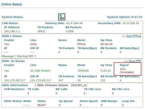 How To Determine The Signal Strength Of The NextG Modem Connected To Vigor Router DrayTek FAQ