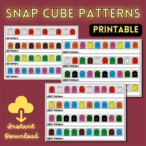 Snap Cube Patterns Math Pattern Center Preschool Math Center