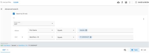 Why Are We Finding A Match For First Name When I Am Only Searching For Ov Value True Reltio