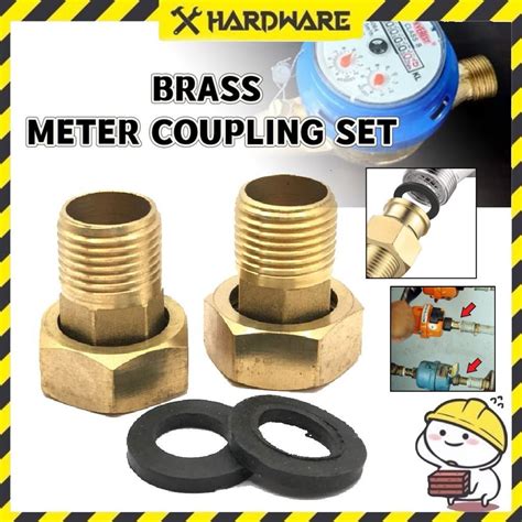 Brass Meter Coupling Set 2pcs Pair Water Meter Coupling Water Meter