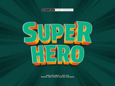 Premium Vector Super Hero Editable Text Effect