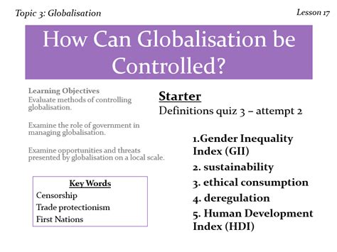 Globalisation Edexcel A Level Full Scheme Of Work With 19