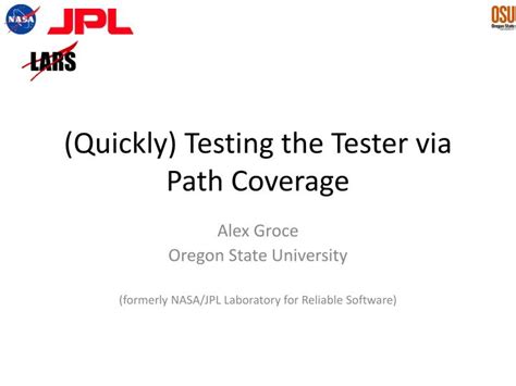 Ppt Quickly Testing The Tester Via Path Coverage Powerpoint