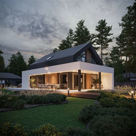 Projekt Domu Do 100 M2 W Zabudowie Bliźniaczej Z Garażem Newhouse 753 B G1 Modern House Kraków