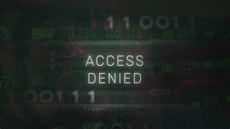 Premium Stock Video Animation Of Access Denied Text X Symbol Binary