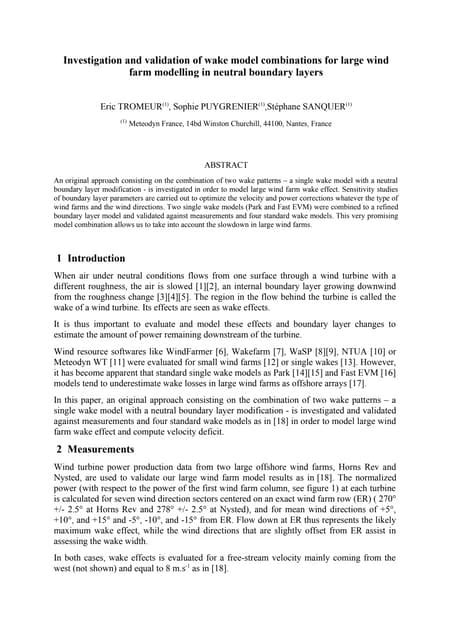 Wake Model For Wind Farm Meteodyn Pdf