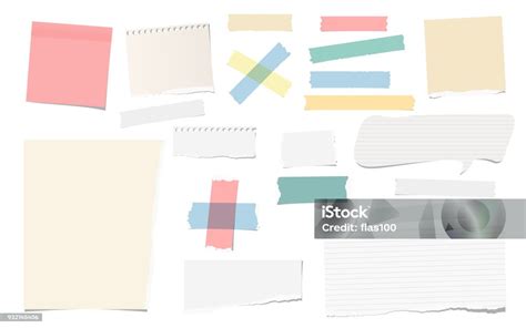 화려하 고 흰색 접착제 스티커 테이프 조각 찢어진 주 덕트 마스킹 텍스트에 대 한 노트북 종이 흰색 바탕에 격리 됩니다 분홍에