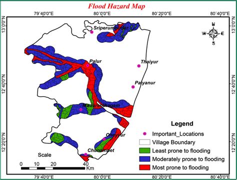 Flood Hazard Map With Village Overlay Download Scientific Diagram