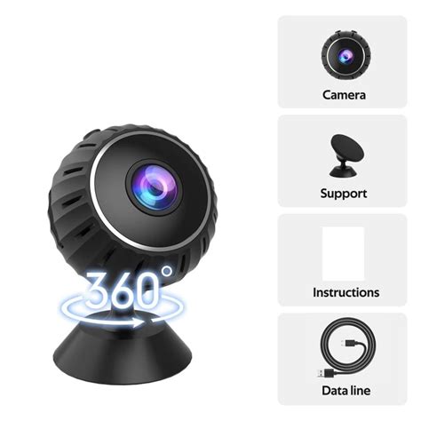 Мини шпионска камера Wi Fi 1080p Hd предаване на живо с микрофон сензор за движение режим