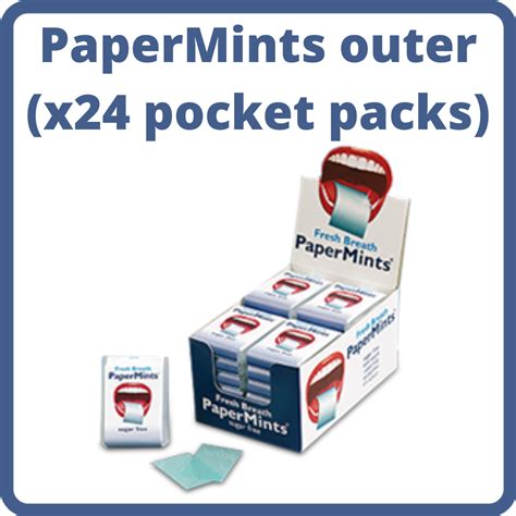 Papermints Fresh Breath Strips Mint Outer X 24 Pocket Packs Waistaway