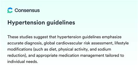 Hypertension Guidelines Consensus Academic Search Engine