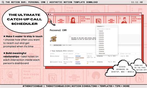 Personal CRM Relationships Tracker Aesthetic Notion Template Download Notion Everything