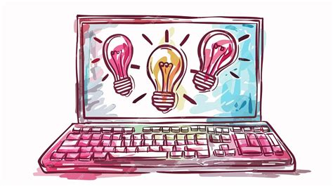 Teclado De Computadora Creativo Dibujado A Mano Con Concepto De