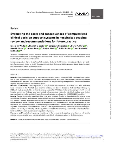 Pdf Evaluating The Costs And Consequences Of Computerized Clinical Decision Support Systems In