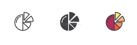 Statistical Pie Chart Different Style Icon Set Stock Vector Illustration Of Design Circle
