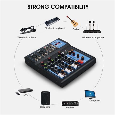 Channel Bluetooth Professional Audio Mixer DJ Mic Mixing Console EU US Plug