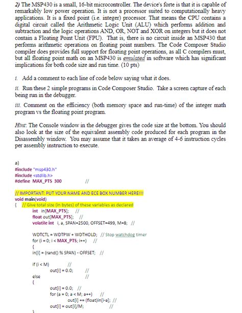 2 The Msp430 Is A Small 16 Bit Microcontroller The