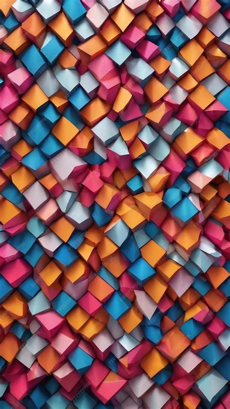 Premium Ai Image 3d Rendering Perspective View Of Tri Polygon Pattern Stack Wall Background