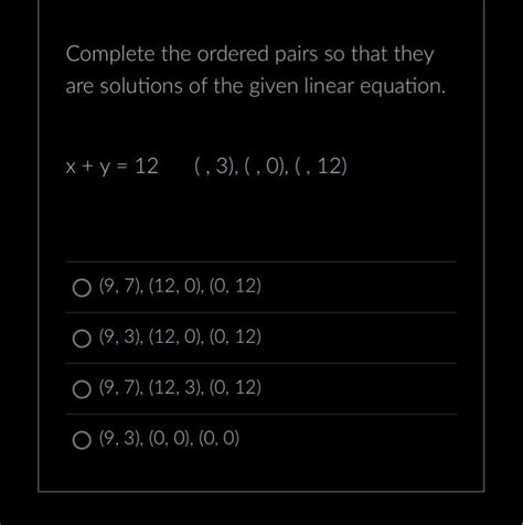 Solved Complete The Ordered Pairs So That They Are Solutions Chegg