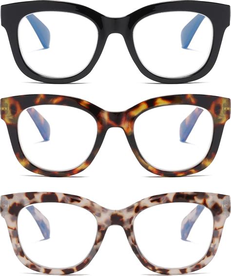 Zxyoo Oversized Reading Glasses For Women3 Pack Blue Light