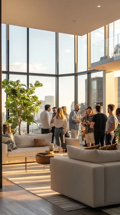 Free Elegant Indoor Gathering Image Sunset Apartment Gathering