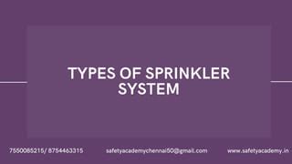 FIRE AND SAFETY TYPES OF SPRINKLER HEAD PDF