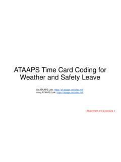 ATAAPS Time Card Coding For Weather And Safety Leave Ataaps Time Card Coding For Weather And