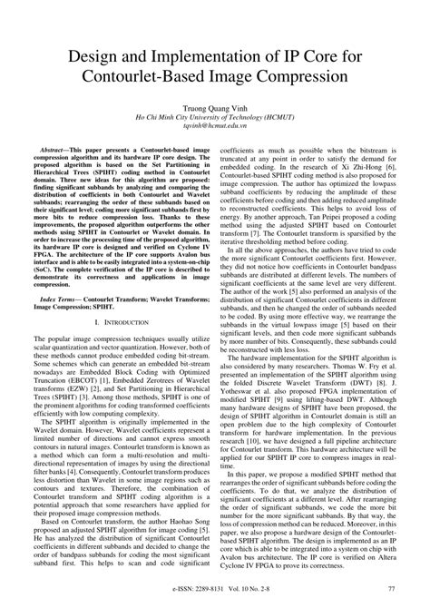 Pdf Design And Implementation Of Ip Core For Contourlet Based Image