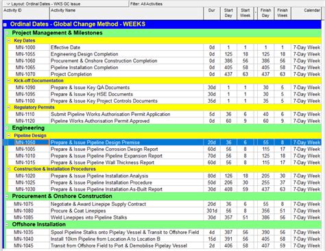 Display Number Of Weeks From Project Start Date Instead Of Start