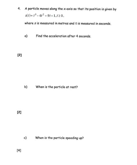 Solved A Particle Moves Along The X Axis So That Its Chegg