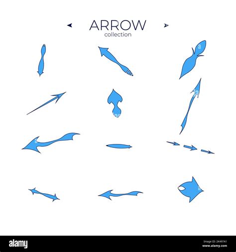 Set Of Arrows Colorful Comic Arrow Abstract Minimalistic Patterns Curly And Wave Orientation
