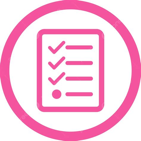 checklist flat pink color rounded vector icon selected file accessory