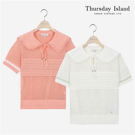 포스티 Thursday Island 여성 세일러 카라 니트 풀오버t214msw232w