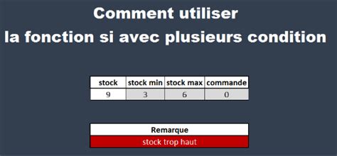 ᐉ Exprimer Une Condition Avec La Fonction Si SOS Excel