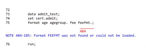solved format was not found or could not be loaded sas support