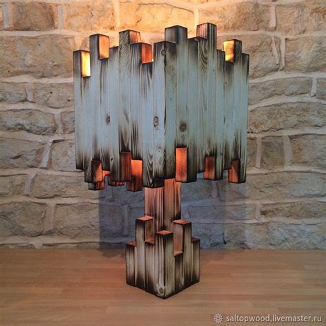 Лампа деревянная с эффектом костра в интернет магазине на Ярмарке Мастеров Настольные лампы