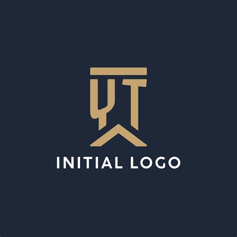 Yt Initial Monogram Logo Design In A Rectangular Style With Curved
