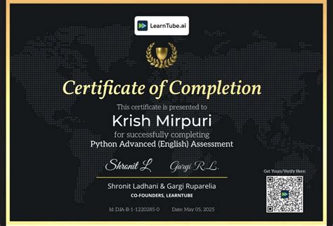 Python Certification Lifelonglearning Programming Techskills Krish Mirpuri