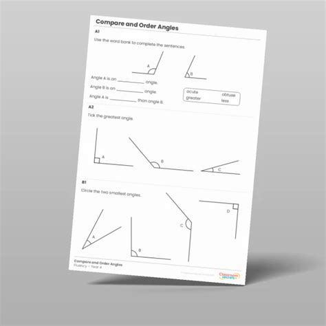 Year 4 Compare And Order Angles Fluency Matrix Resource Classroom Secrets