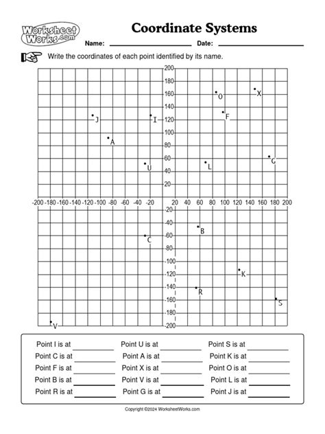 Worksheetworks Coordinate Systems 1 Pdf