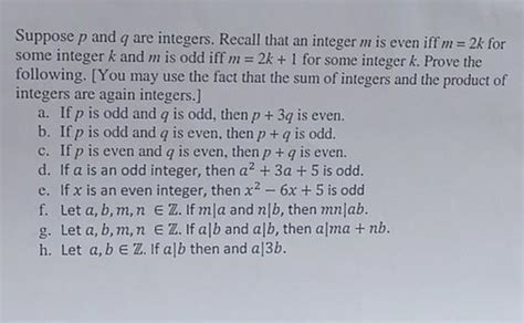 Solved Suppose P And Q Are Integers Recall That An Integer